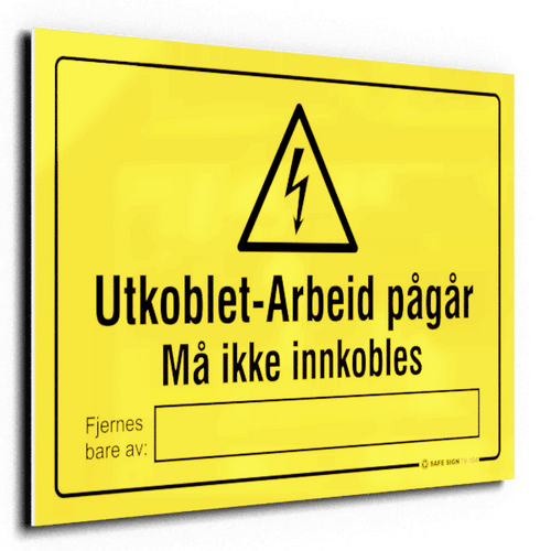 Fareskilt med tekst 30 x 20 cm – Skiltbutikken